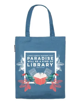 JORGE LUIS BORGES PARADISE WILL BE A KIND OF LIBRARY TOTE BAG. BOLSAS ...